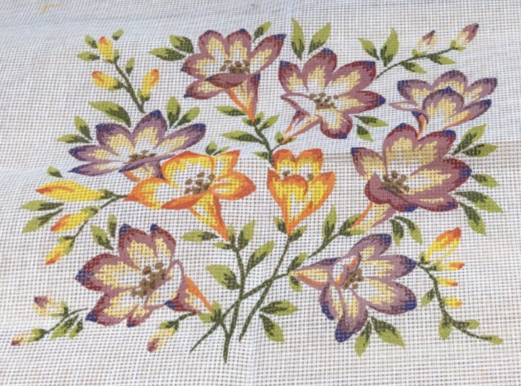 Rare Vintage Fleur de Lis Tapestry Kit- Summer Flowers (50cm x50cm ...